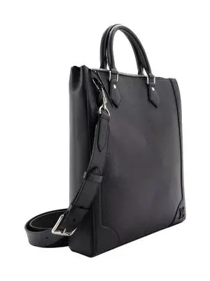 LOUIS VUITTON Vertical Taiga Leather Tote Bag - Black