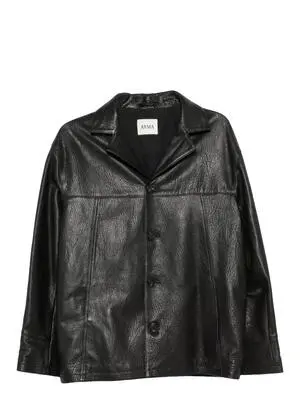 ARMA Leather Button-up Jacket - Black