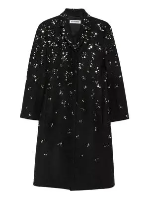 JIL SANDER JIL SANDER Embellished Wool Coat Black