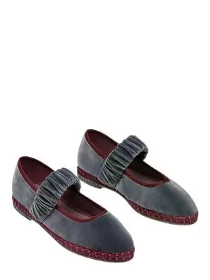 FLABELUS Mafalda Ruched Ballet Flats - Grey