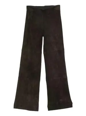 ARMA Suede Wide Leg Trousers - Brown