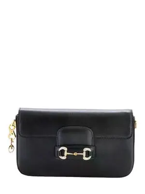 Gucci Horsebit 1955 Mini Shoulder Bag With Crystal Detail - Black