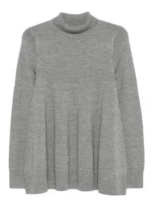 TOTEME Roll-neck Flared Sweater - Grey