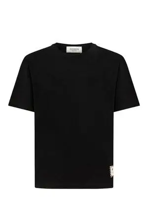 LANEUS Patch-detail Short-sleeve T-shirt - Black