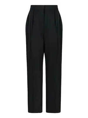 Balmain Pleated Straight-leg Trousers - Black