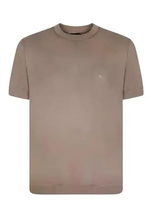 Emporio Armani Travel Essential Lyocell Blend Jersey T-shirt - Neutrals