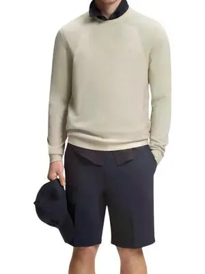 BOSS Textured-Panel Raglan-Sleeve Sweater