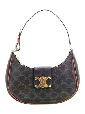 Celine Ava Triomphe Coated Canvas Shoulder Bag - Brown