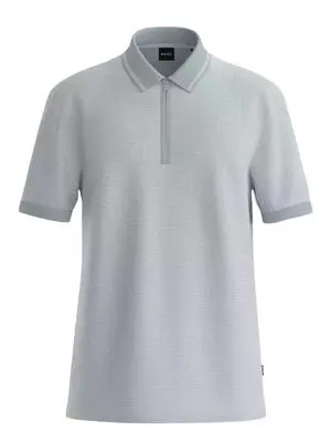 BOSS Zip-fastening Short-sleeve Polo Shirt - Grey