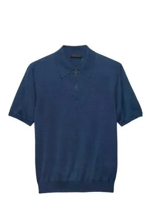 Prada S Ilk And Cotton Polo Shirt - Blue
