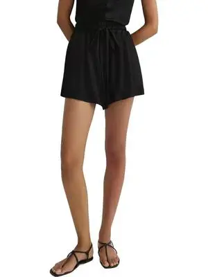 Bondi Born Ardea Hammered Satin Shorts - Black