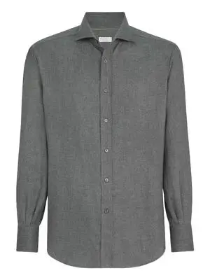 Brunello Cucinelli Chevron Flannel Shirt - Grey