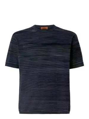 Missoni Space-dye Mercerized Cotton Crewneck T-shirt - Blue