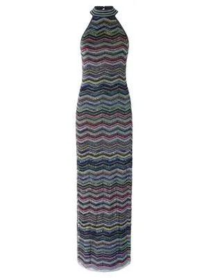 Missoni Long Dress With Halterneck And Sequins - Blue