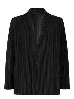 Issey Miyake Pleated Single-breasted Blazer - Blue