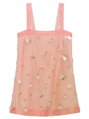 Simkhai Sumi Embellished Organza Mini Dress - Pink