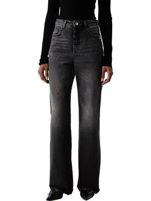 Patrizia Pepe Faded Straight-leg Jeans - Grey