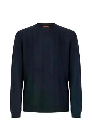 Missoni Tone-on-tone Chevron Cotton And Viscose Crewneck Sweatshirt - Blue