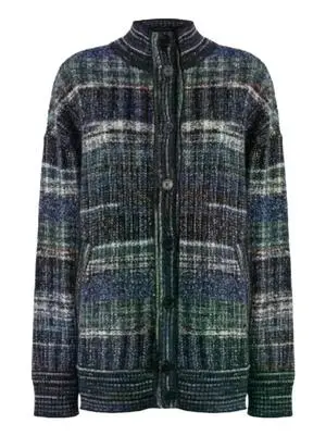 Missoni Oversized Wool-blend Check Cardigan - Blue