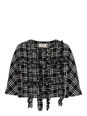 ALESSANDRO ENRIQUEZ Ruffled Bouclé Jacket - Black