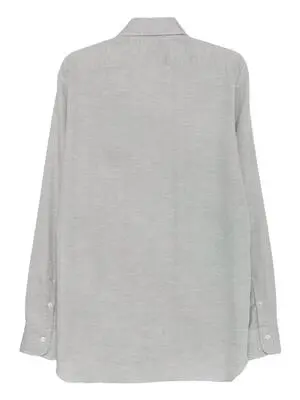 BARBA NAPOLI Spread-collar Cashmere Shirt - Grey