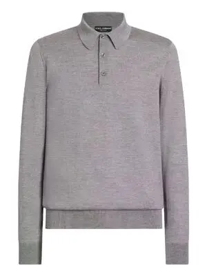 Dolce & Gabbana Knit Cashmere Polo Shirt - Grey