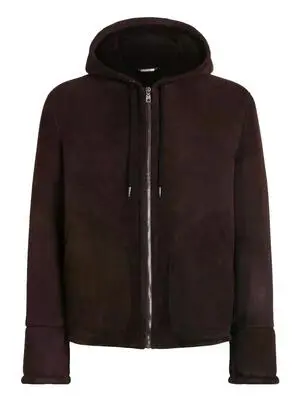 Dolce & Gabbana Suede Shearling Jacket - Red