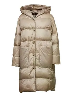 Max Mara Quilted Hooded Coat - Neutrals