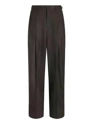 Dolce & Gabbana Wide Leg Wool Trousers - Brown