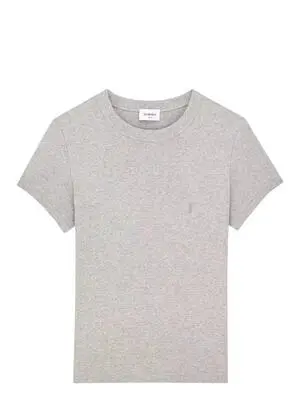 Saint Laurent Cassandre Fitted T-shirt - Grey