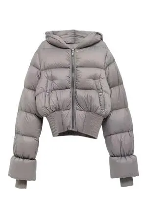 Rick Owens Cinched Hooded Jkt - Grey