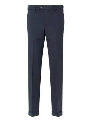 PT TORINO Pressed-crease Turned-up Trousers - Blue