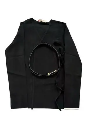 Max Mara Dente Belted Wrap-design Cardigan - Black