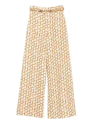 ZIMMERMANN ZIMMERMANN Belted Chain-Print Trousers