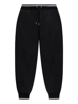 Dolce & Gabbana Cotton Jogging Trousers With Embroidery - Black