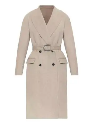 FERRAGAMO Double-breasted Coat - Neutrals