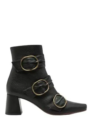 Chie Mihara Triple Buckle-strap Ankle Boots - Black