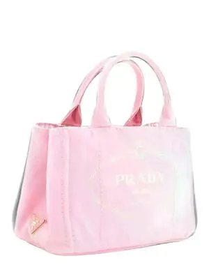 Prada Canapa Canvas Mini Tote Bag - Pink