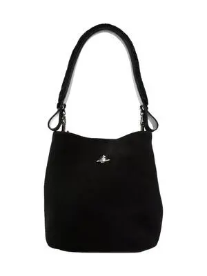 VIVIENNE WESTWOOD Orb-plaque Leather Bucket Bag - Black