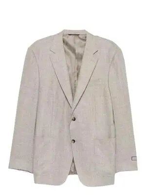 Canali Single-breasted Wool-blend Blazer - Grey