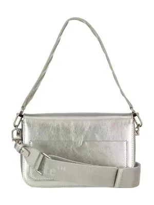 Off-White Off-White Metallic Binder Shoulder Bag Silver