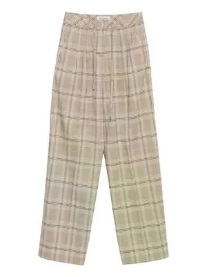 ERMANNO FIRENZE Prince Of Wales Check Trousers - Neutrals