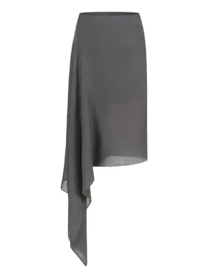 OUDE WAAG Asymmetric Draped Midi Skirt - Grey