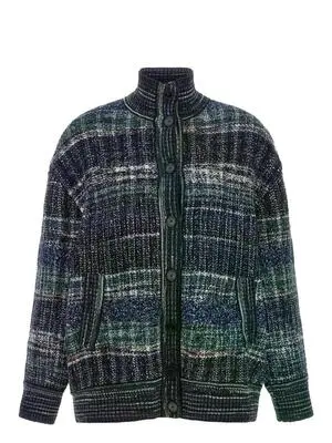 Missoni Oversized Wool-blend Check Cardigan - Blue