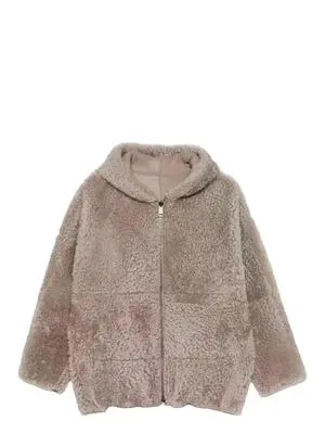 Simonette Ravizza Bart R Reversible Hooded Shearling Jacket - Neutrals