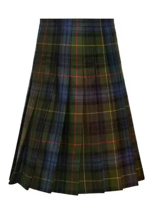 Etro Check Pattern Pleated Skirt - Green