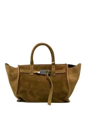 Benedetta Bruzziches Suede Buckled-detail Tote Bag - Brown