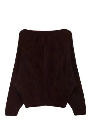 Dusan Ribbed-knit Boat-neck Sweater - Red
