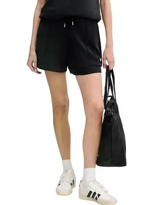 Guess Logo Plaque Drawstring Shorts - Black