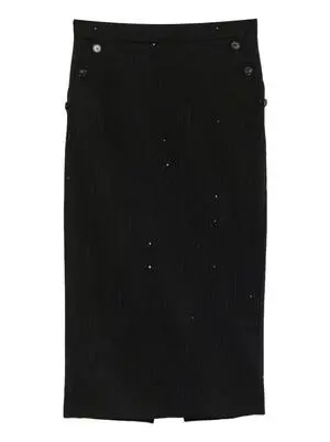 ERMANNO FIRENZE ERMANNO FIRENZE Crystal-Embellished Pinstripe Skirt